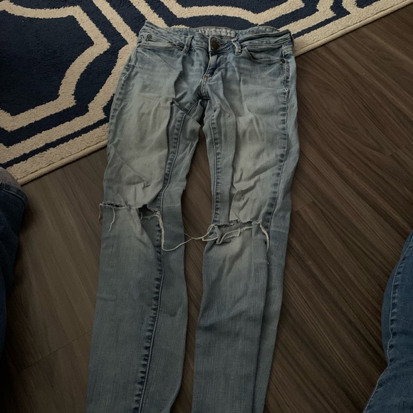 Jeans | Light Blue Colored Skinny Ripped Knee Jeans | Poshmark